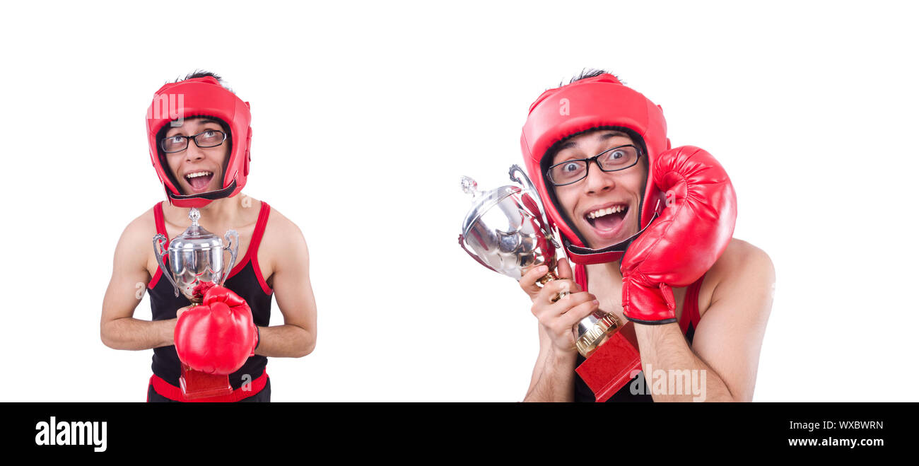 Funny boxer isolated on the white background Stock Photo - Alamy
