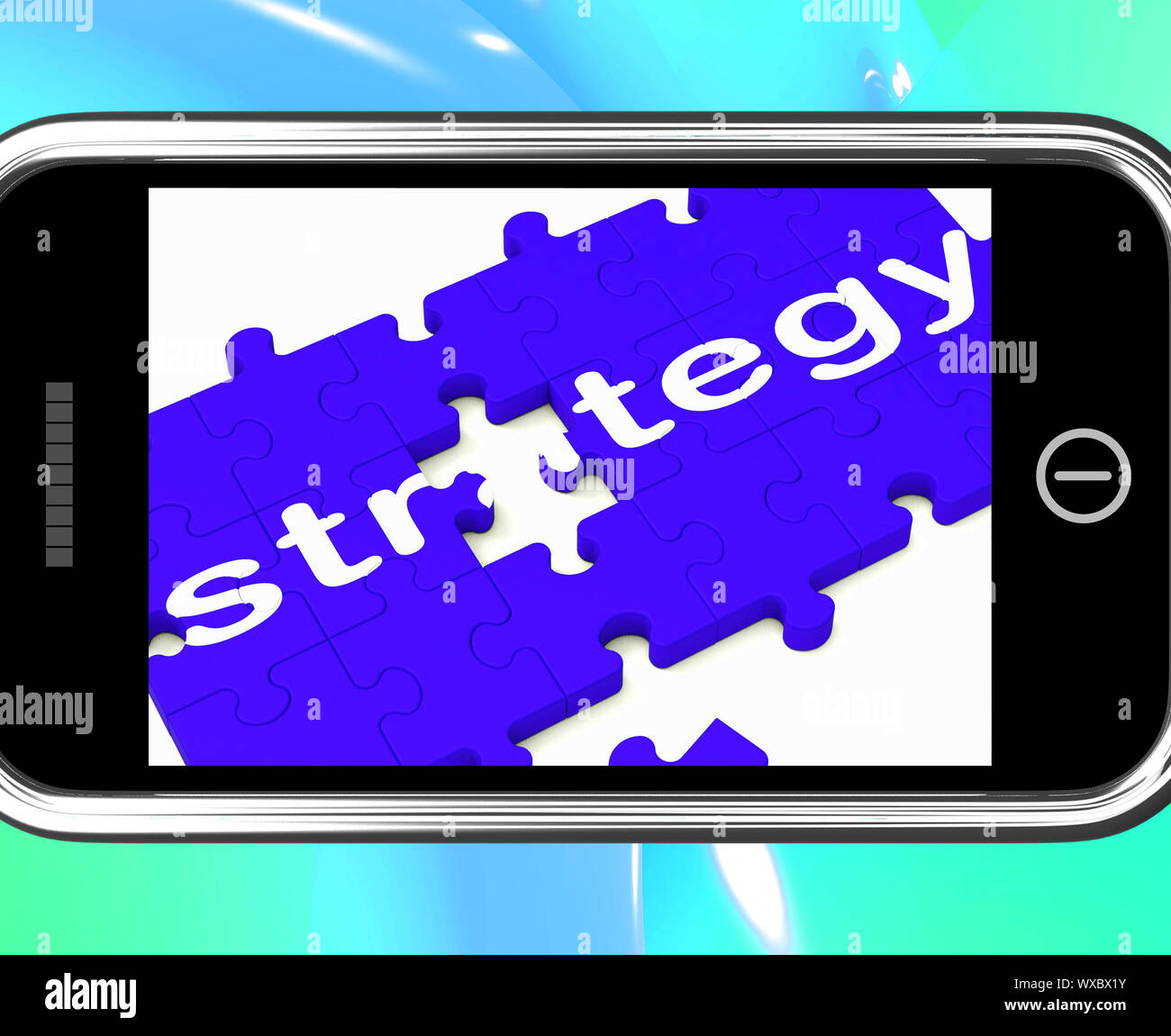 Strategy On Smartphone Shows Planning And Tactics Stock Photo - Alamy