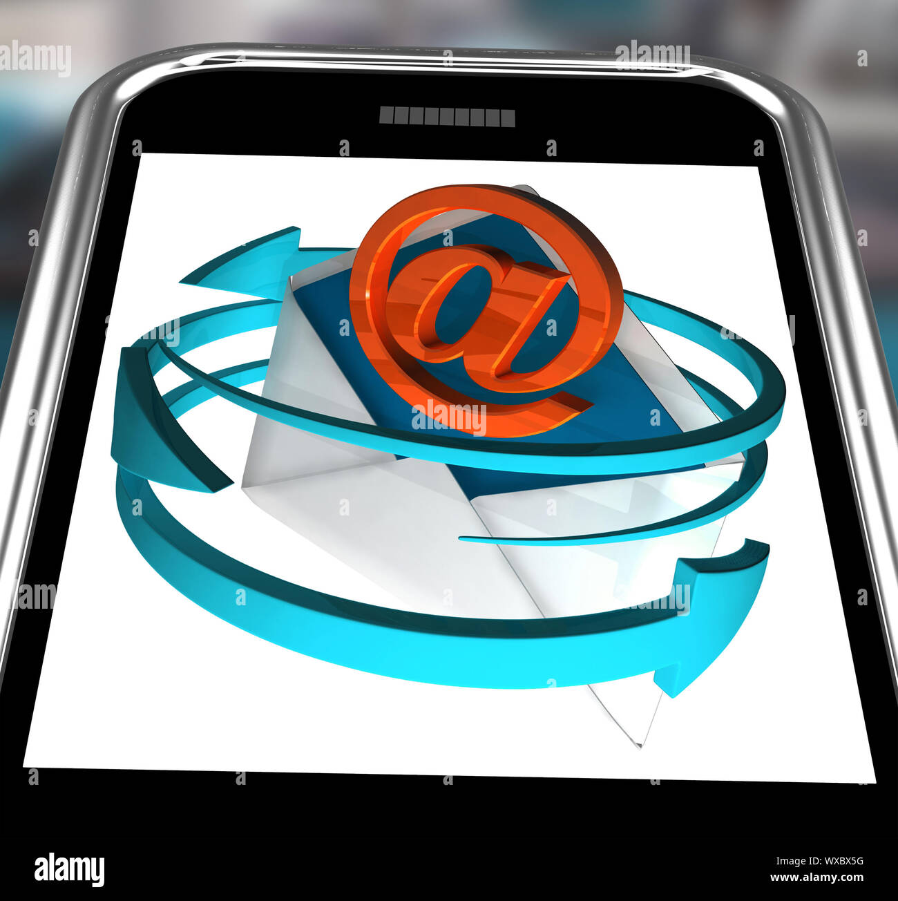 Email Sign On Smartphone Showing Receiving Messages And Online ...