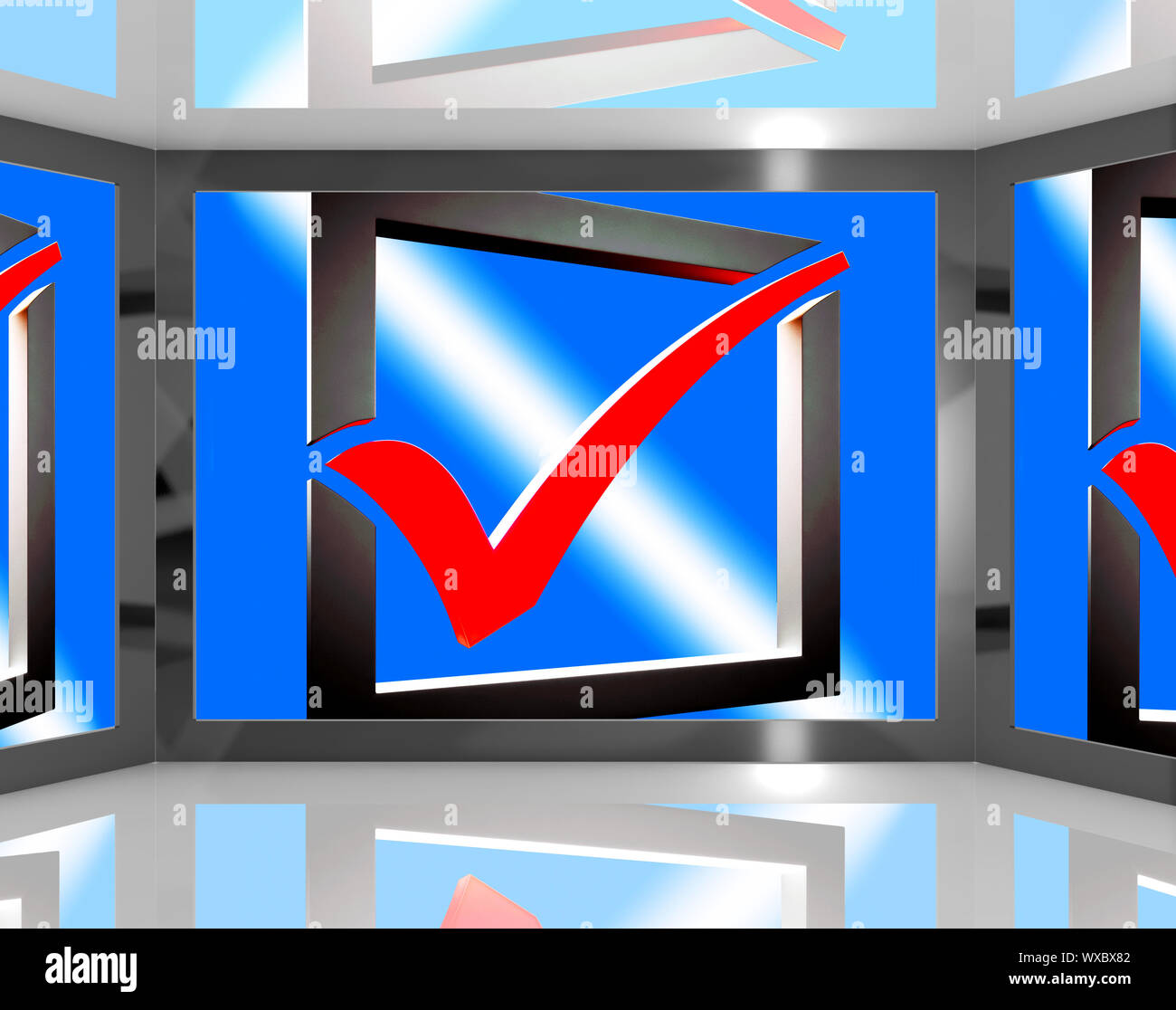 Check Mark On Screen Showing Accepted Merchandise Or Correct Selection ...
