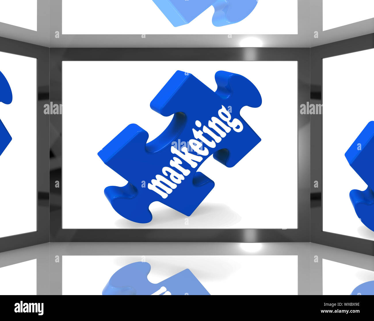 Marketing On Screen Showing TV Publicity And Advertising Stock Photo ...