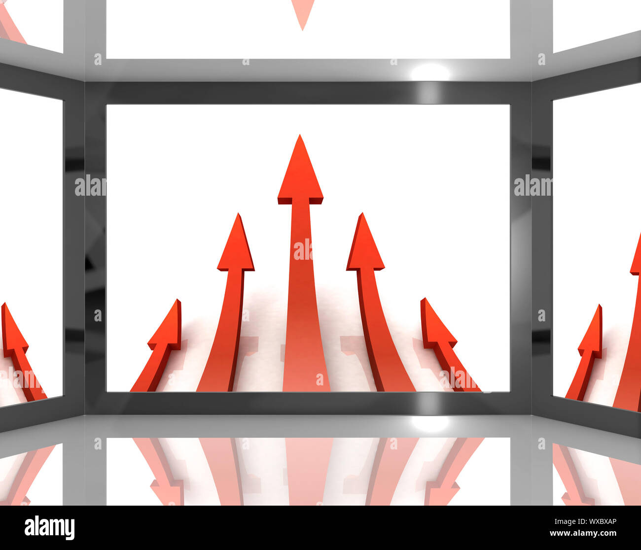 Arrows Pointing Up On Screen Shows Growing Direction And Improvement ...