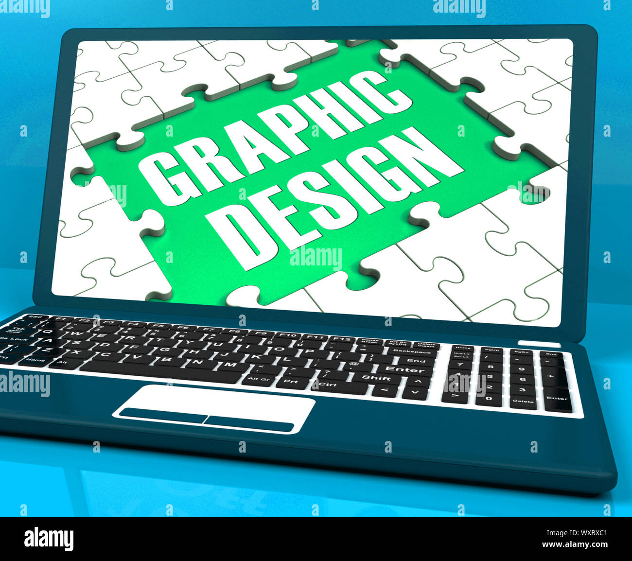 Graphic Design On Laptop Shows Stylized Creations And Digital ...