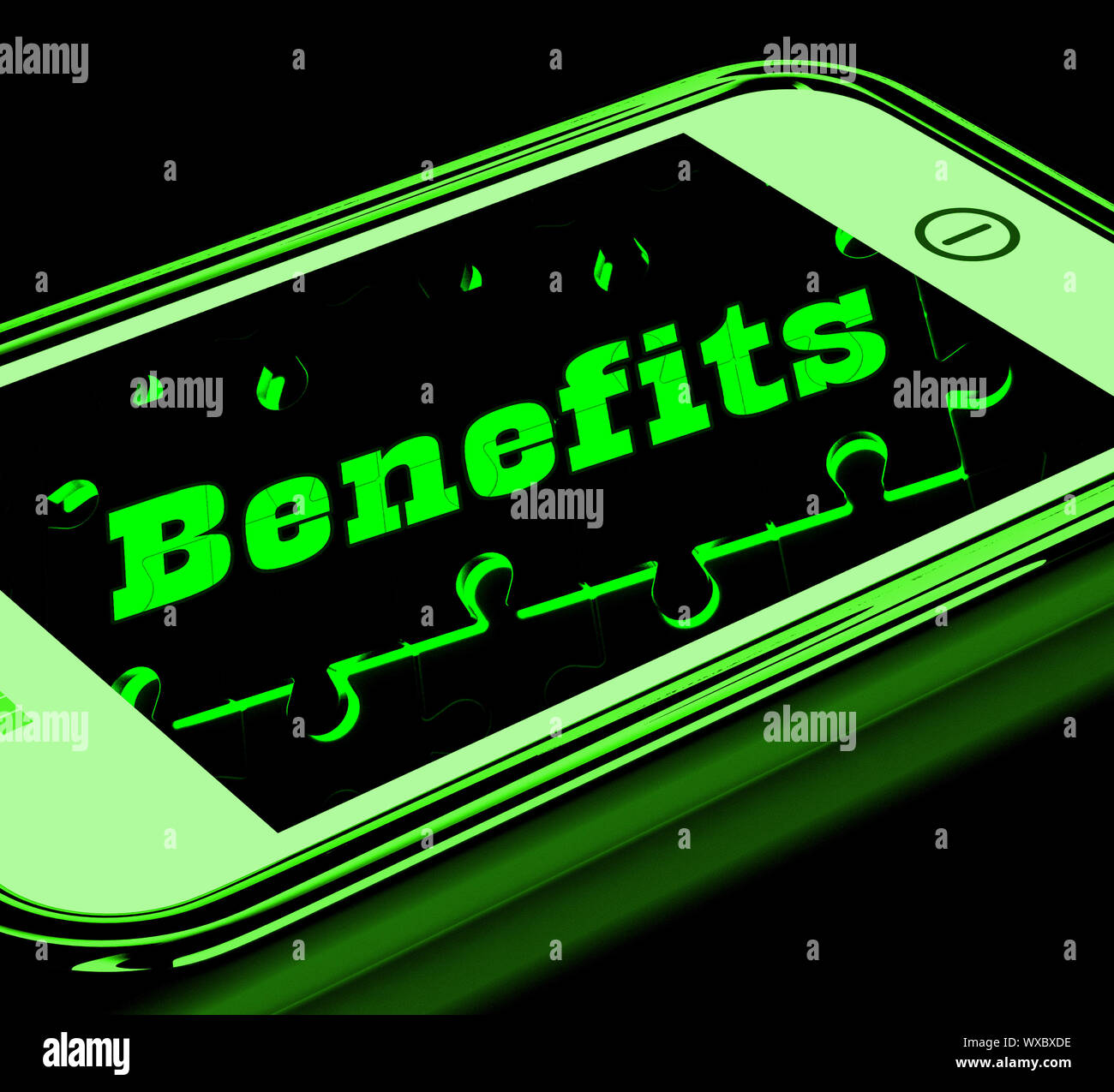 Benefits On Smartphone Showing Messages Bonus And Monetary Compensation ...