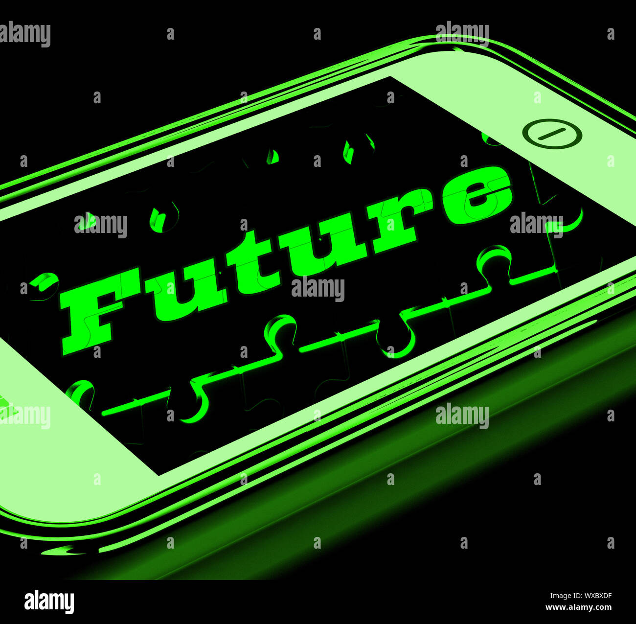 Future On Smartphone Showing Forecasts And Future Evolution Stock Photo ...