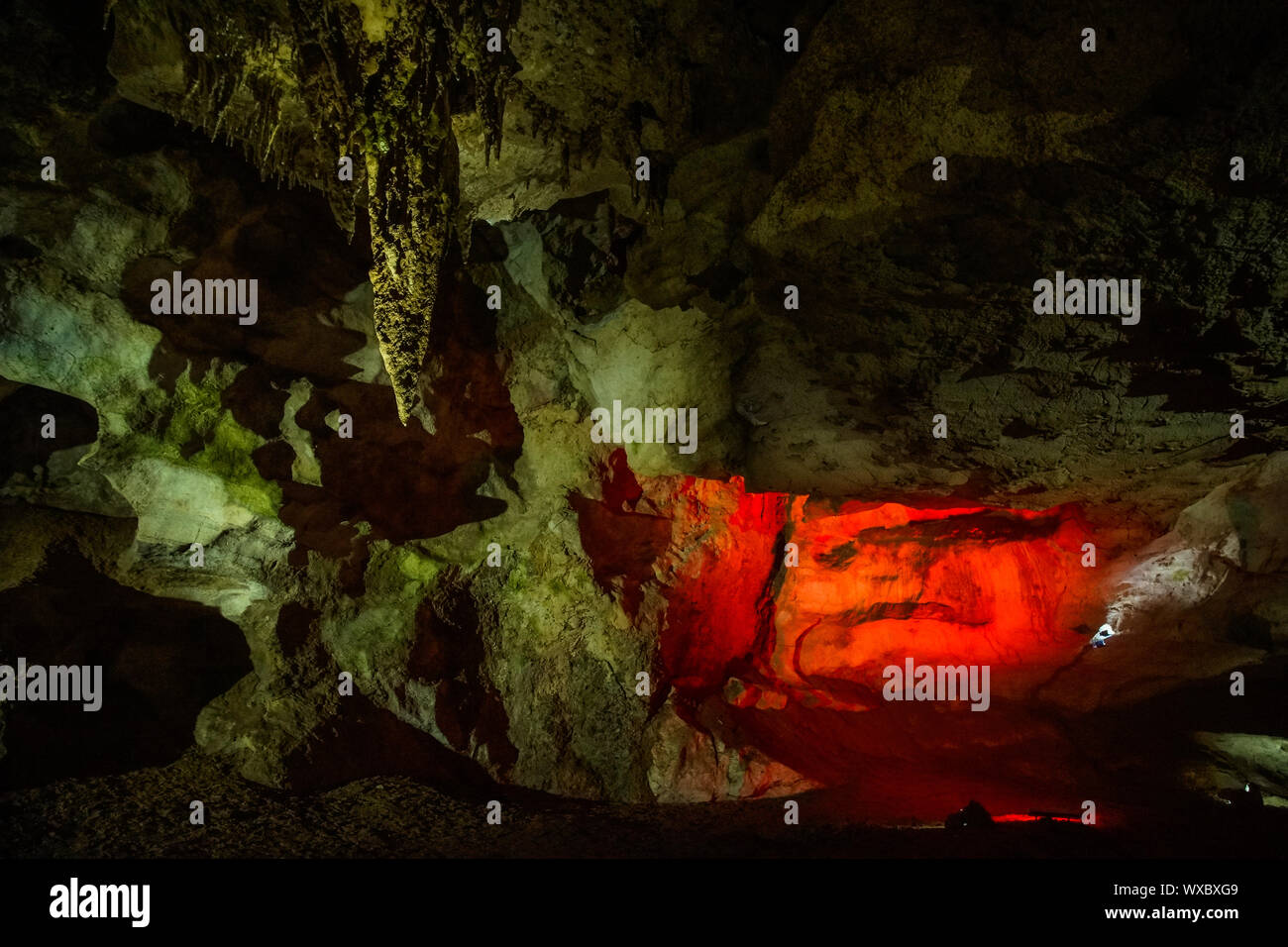 light art in Prometheus Cave Stock Photo - Alamy