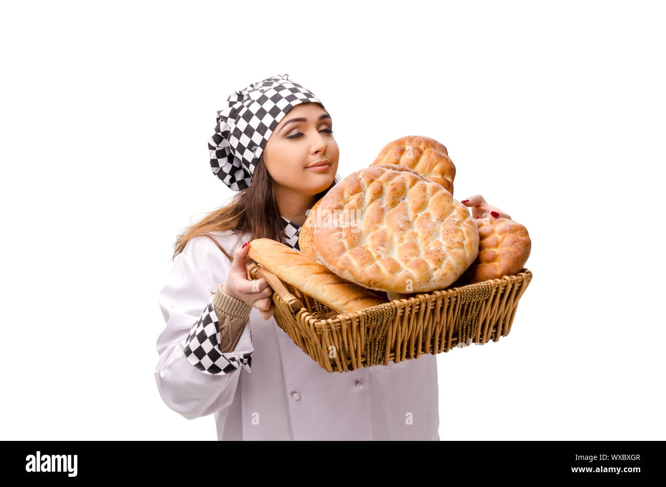 Young female baker basket hi-res stock photography and images - Alamy