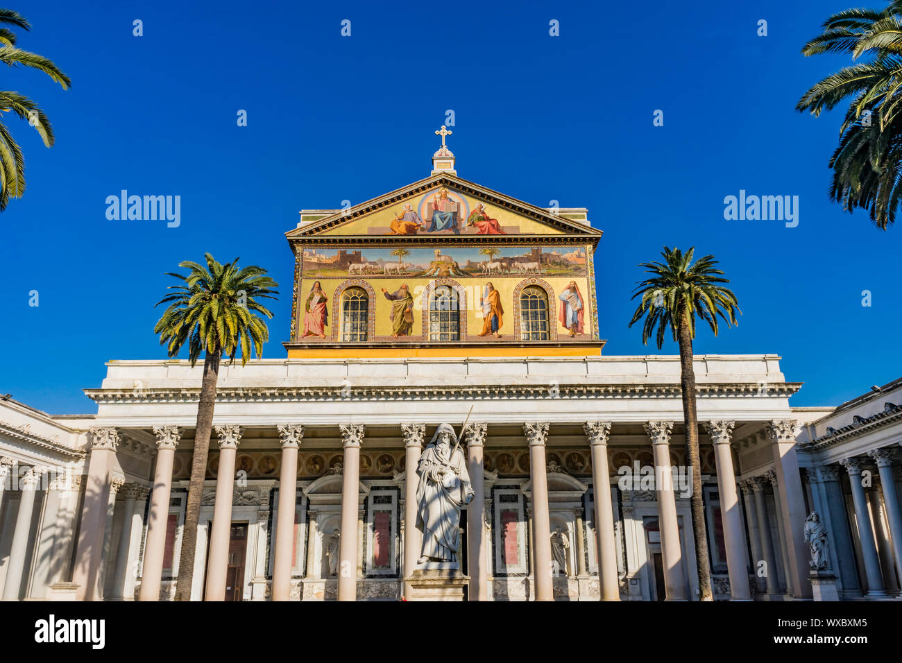 Saint Paul Statue Facade Papal Basilica Saint Paul Beyond Walls ...