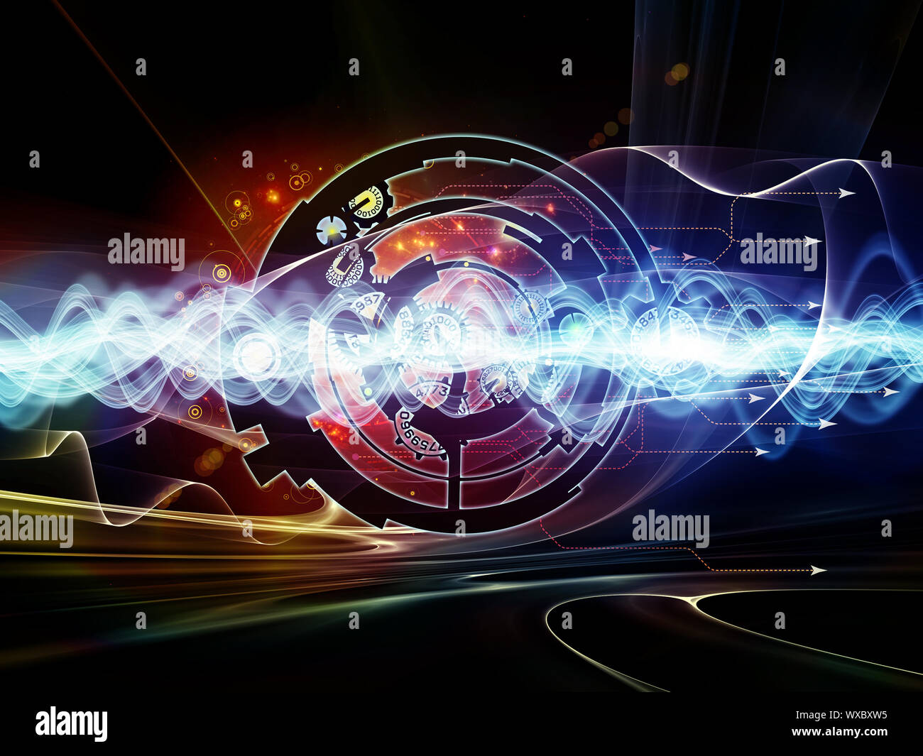 Differential Engine Series. Design made of gears, numbers and fractal ...