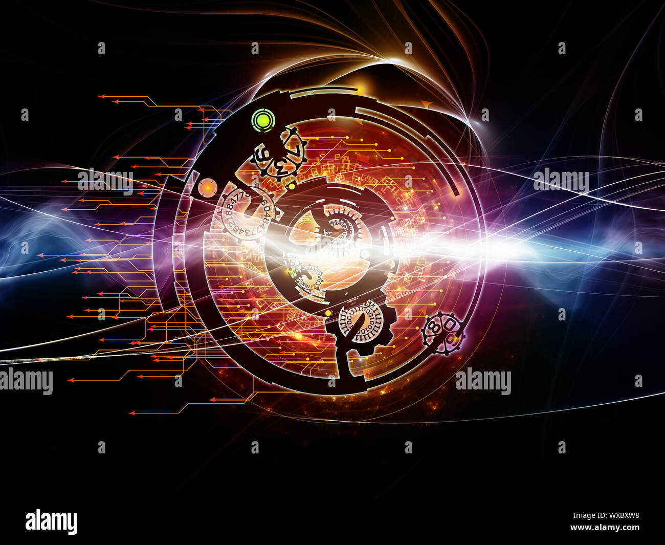 Differential Engine Series. Background design of gears, numbers and ...