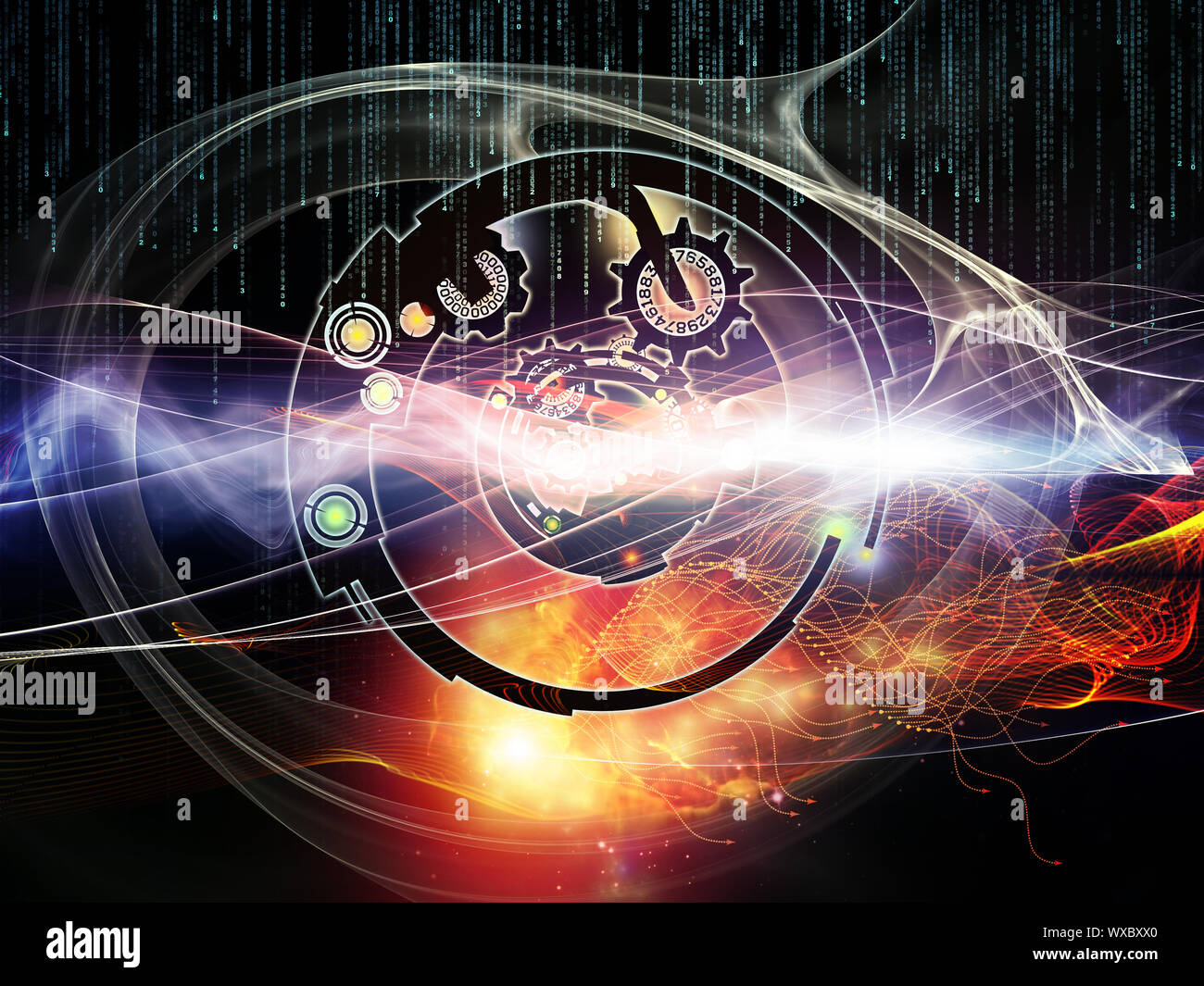 Differential Engine Series. Design composed of gears, numbers and ...