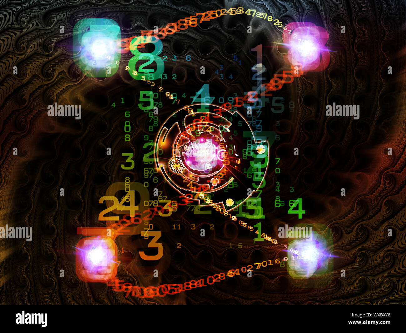 Differential Engine Series. Background composition of gears, numbers ...