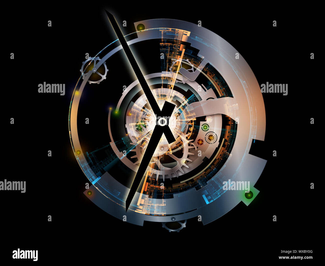 Clockwork Series. Abstract composition of clock gears, numbers and ...