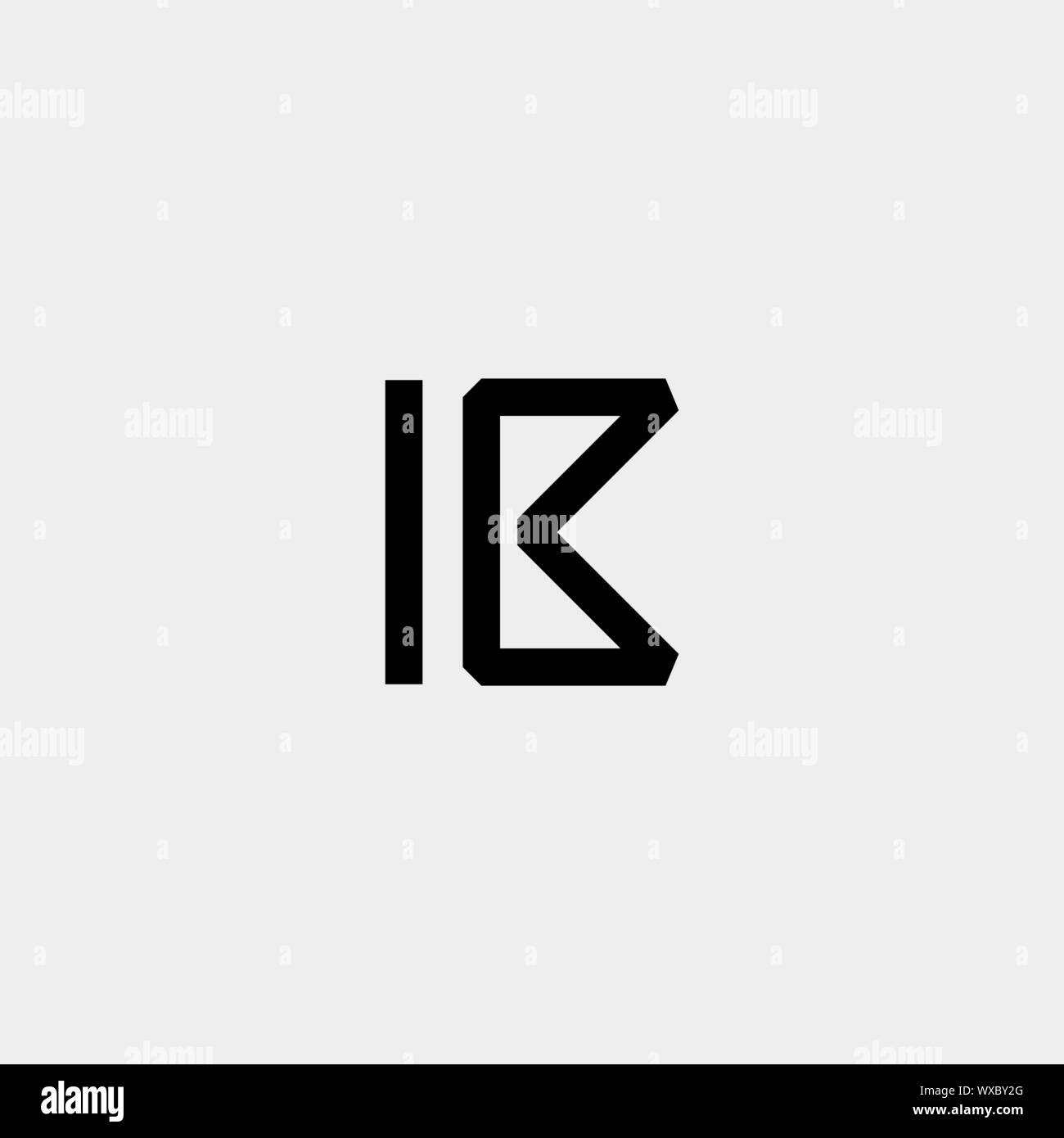 Letter K AK KA R Monogram Logo Design Minimal Icon With Black Color ...