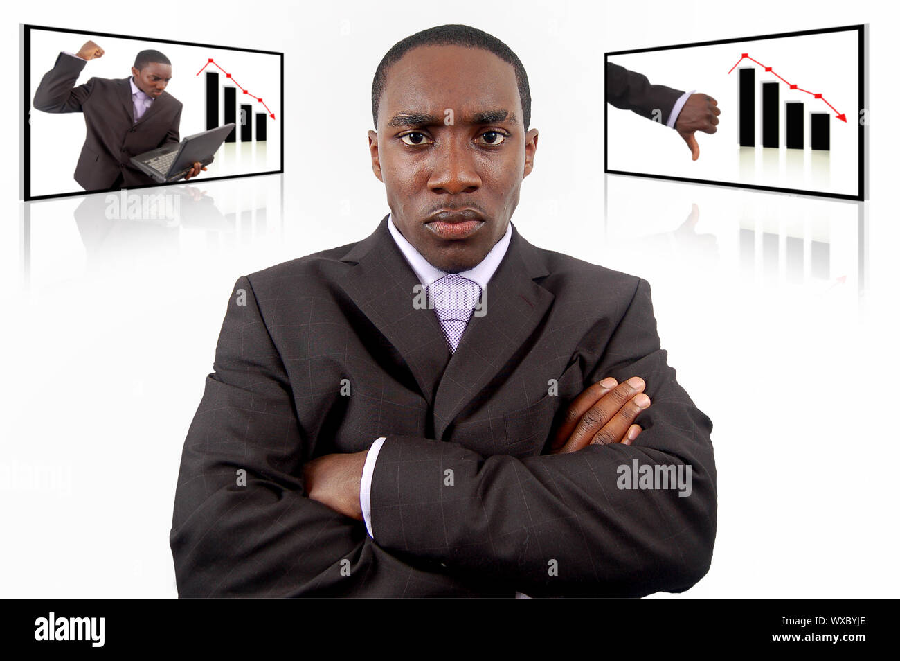 This is an image of a businessman, who is very angry due to a loss in ...