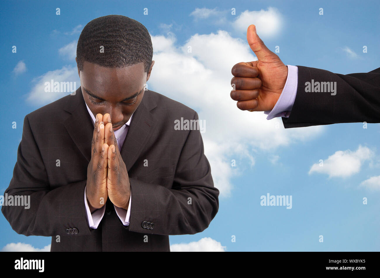 This is an image of a man being spiritual encouraged, symbolised by the ...