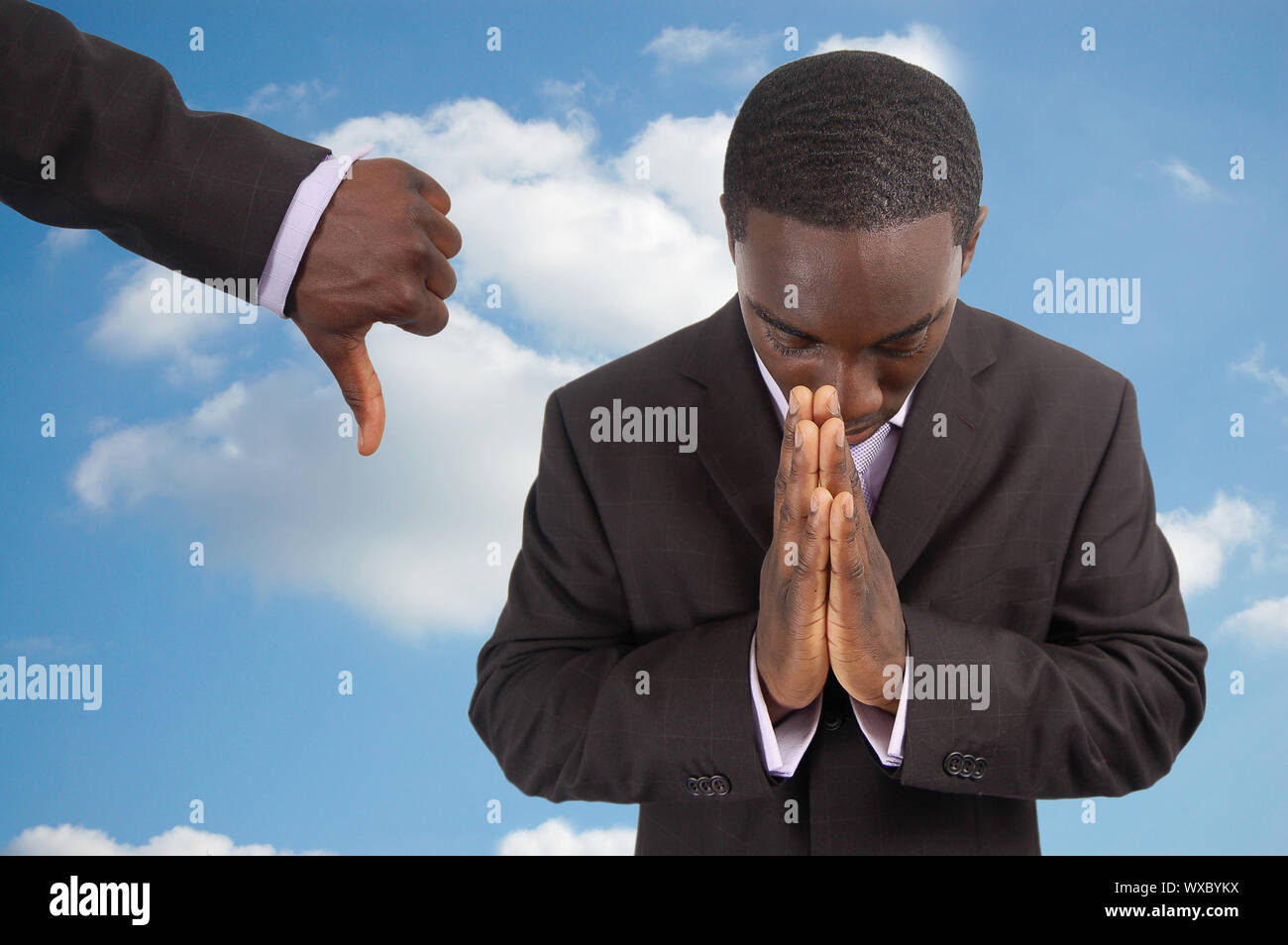 This is an image of a man being peaceful in the face of "Persecution ...