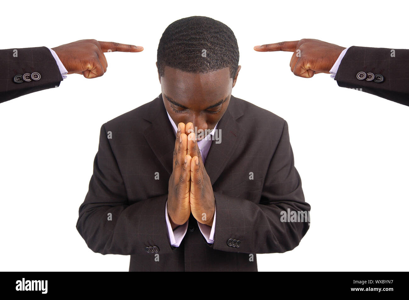 This is an image of a man being peaceful in the face of "Double ...