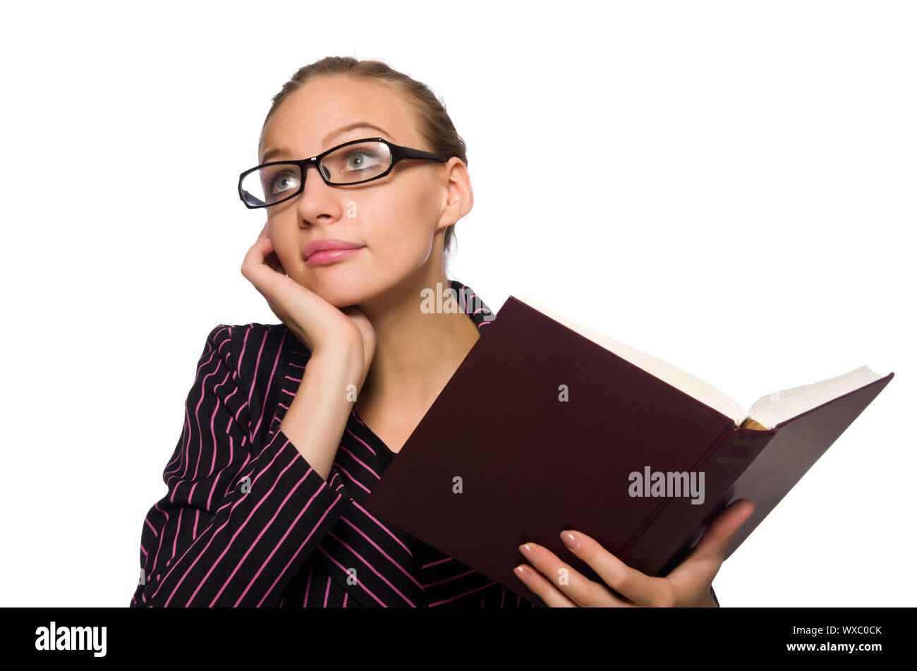 Confused young woman books hi-res stock photography and images - Alamy