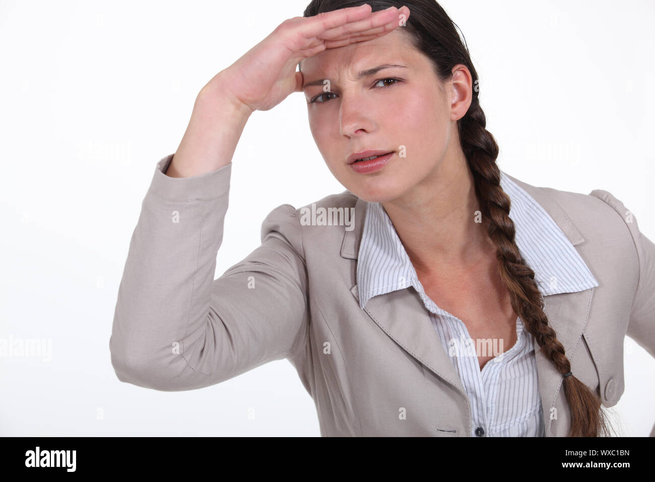 Woman looking into distance far away hi-res stock photography and ...