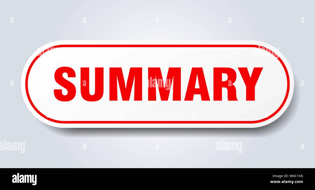 summary sign. summary rounded red sticker. summary Stock Vector Image ...