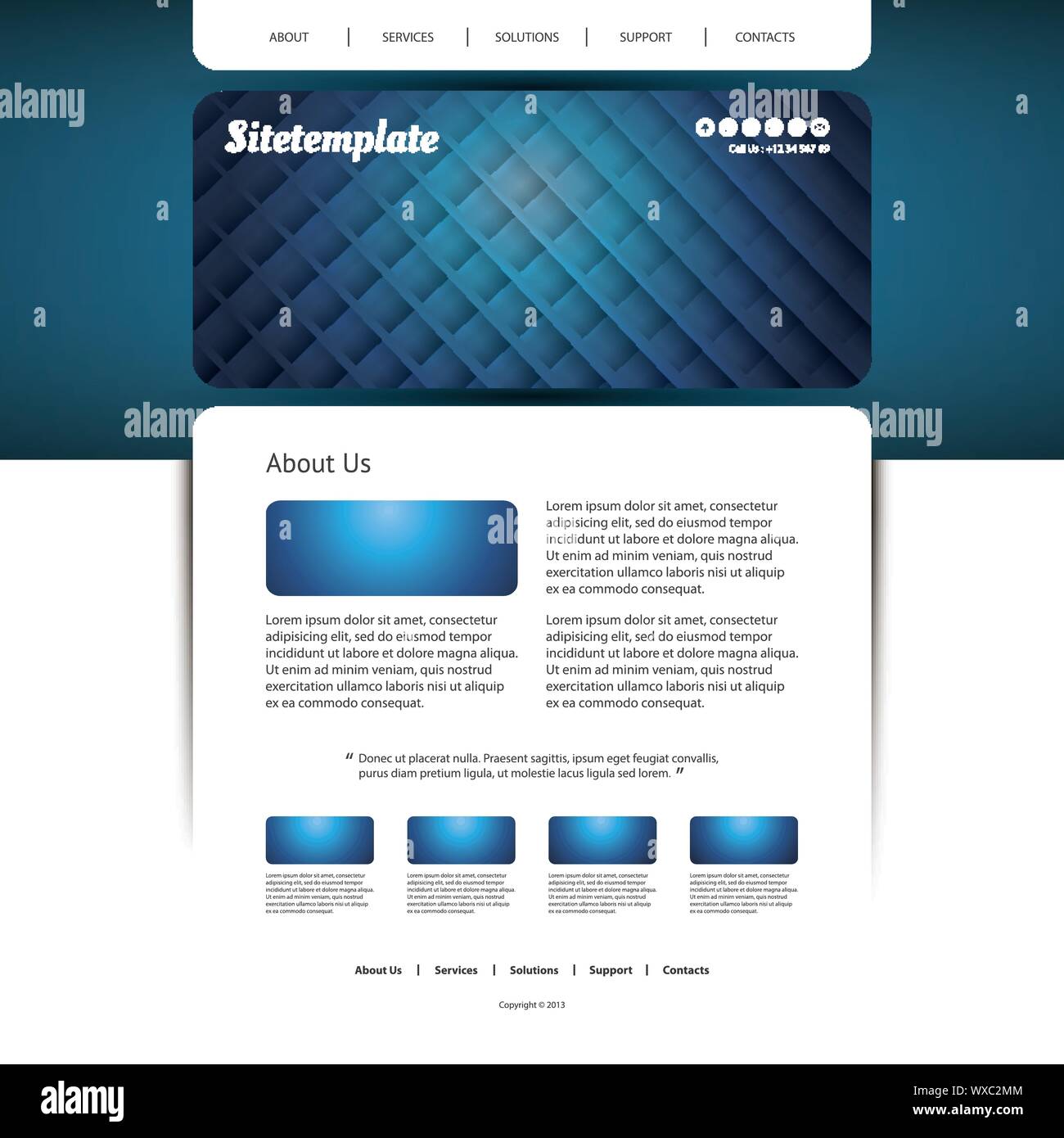 Website Template with Abstract Header Design - Grid Pattern Stock ...