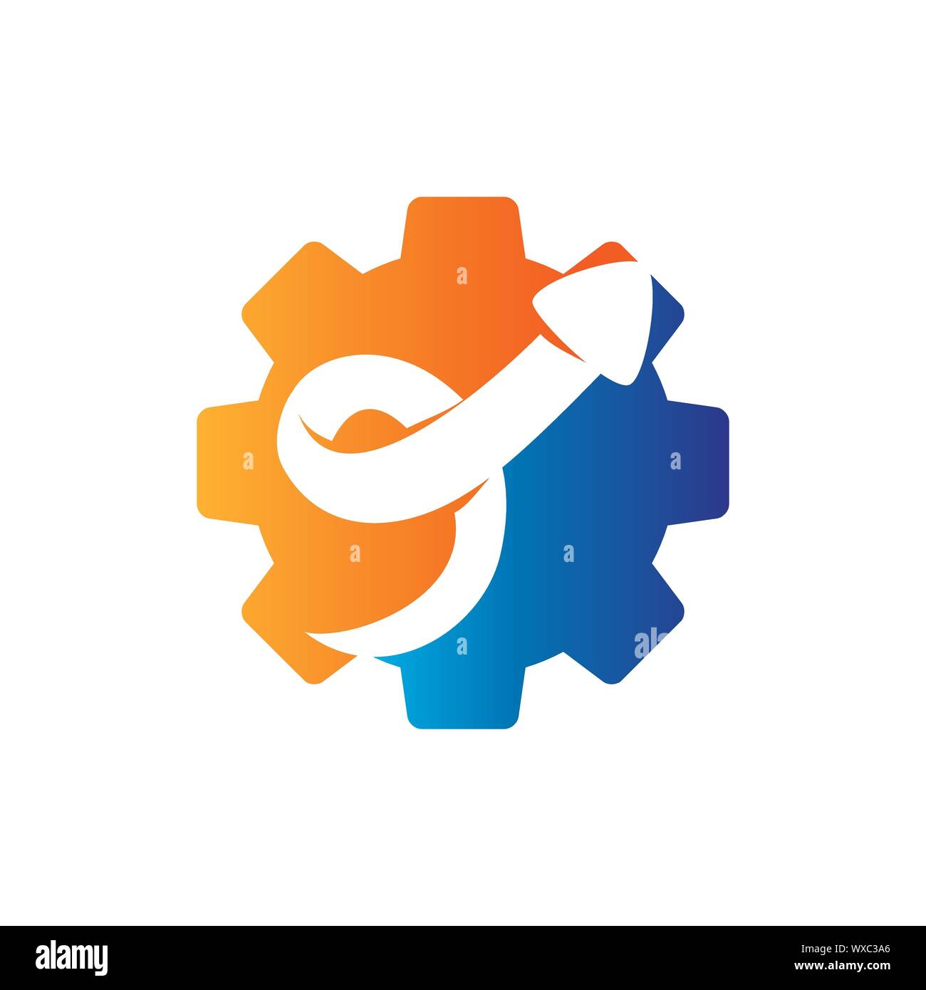 Gear Industry Arrow Direction Vector color Isolated Stock Vector Image ...