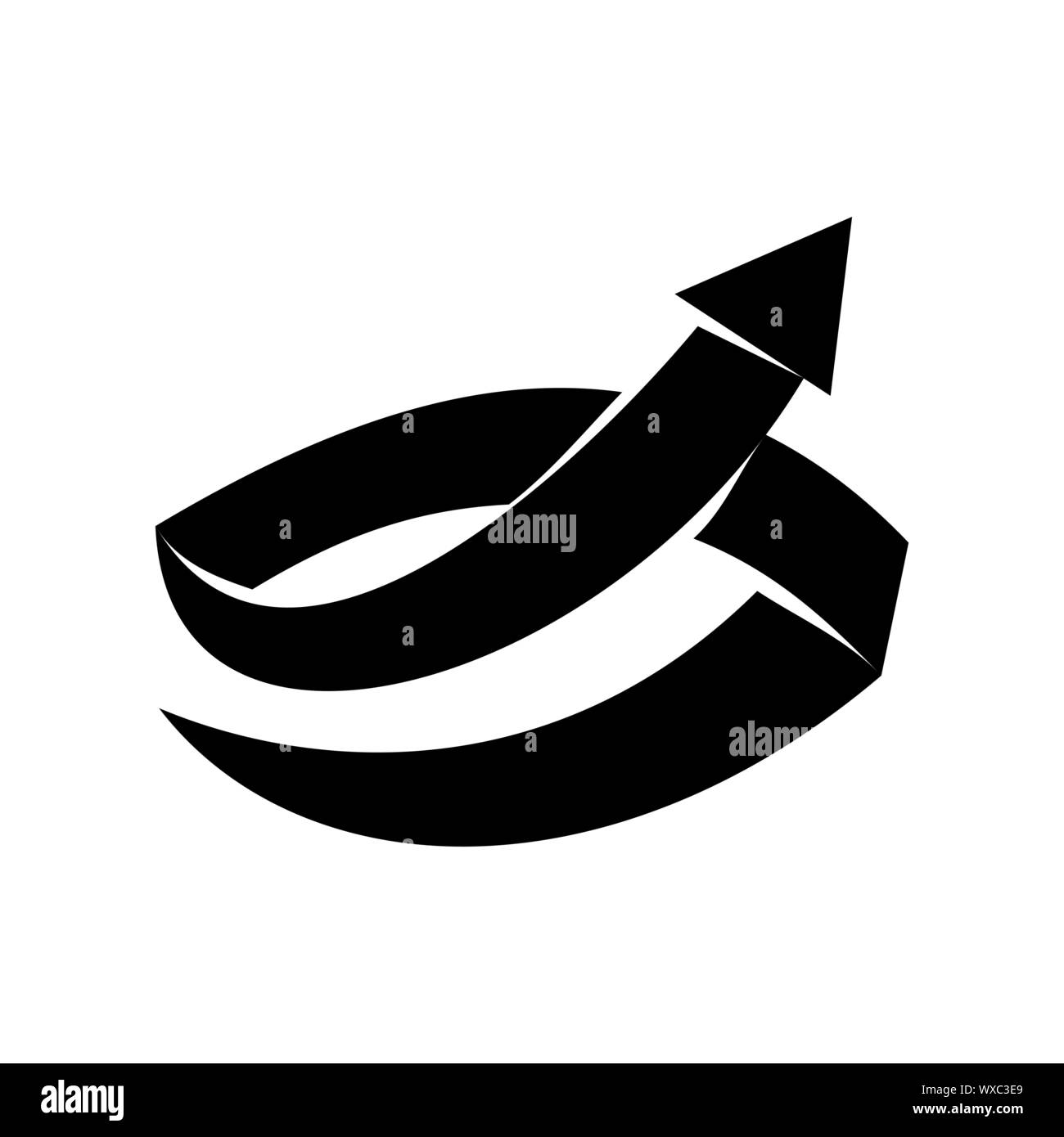 Spiral Arrow Up Target Direction Vector Black Isolated Stock Vector ...