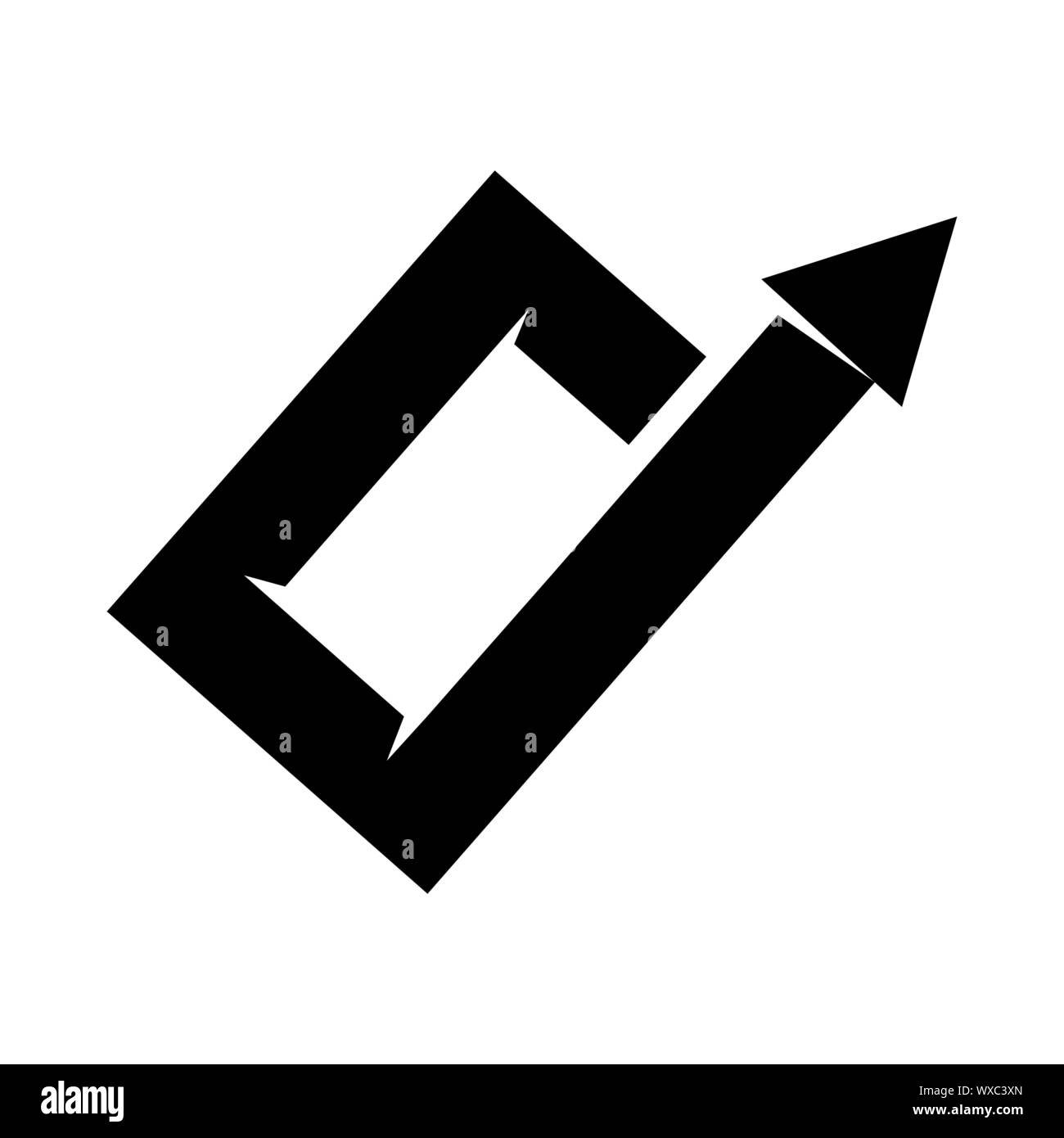 Rectangle Rotation Arrow Direction Vector Black Color Isolated Stock ...