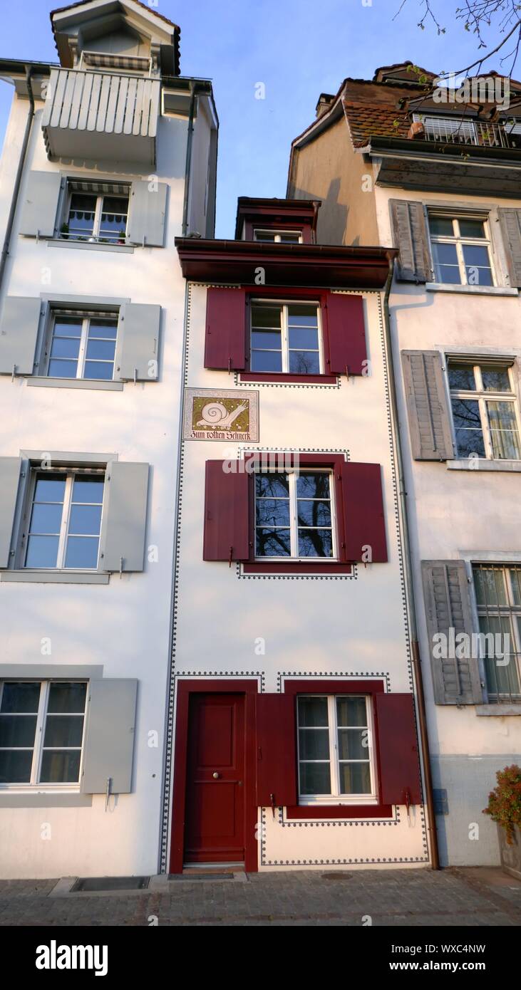 Narrow house, Basel Stock Photo - Alamy