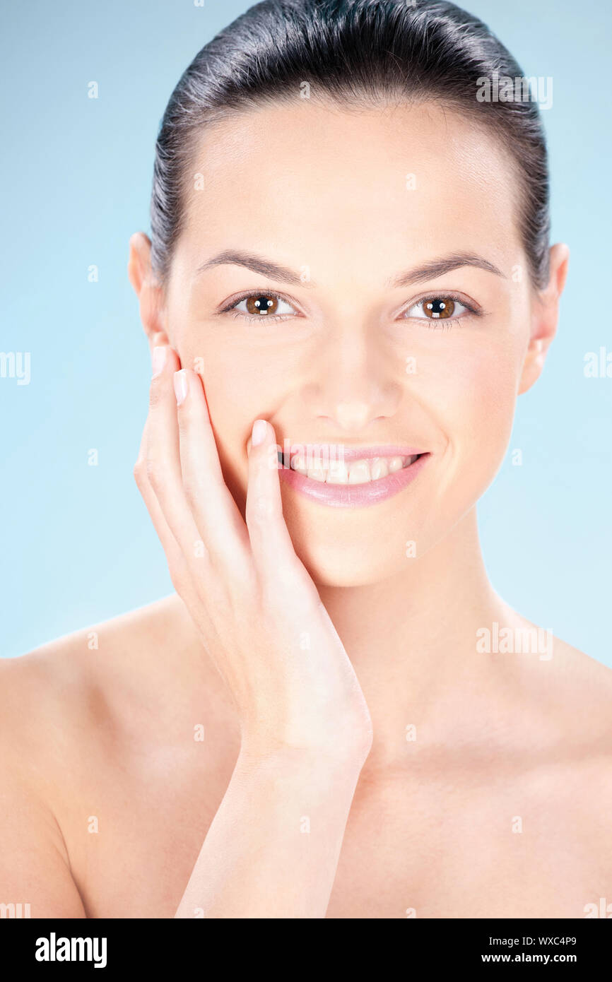 Portrait of a pretty woman, Clean skin concept Stock Photo - Alamy