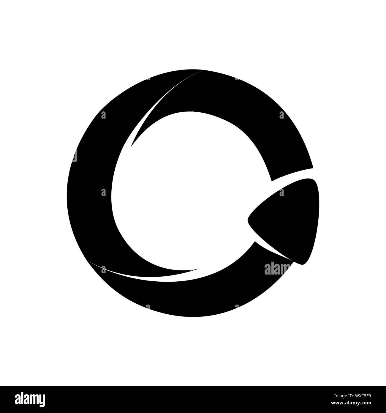 Rotation Target Arrow Direction Vector Black Color Isolated Stock ...