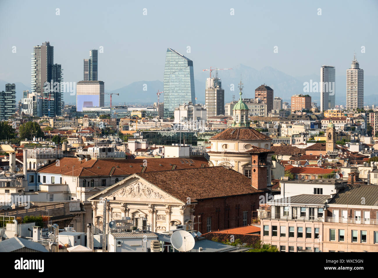 aerial view over Milan Italy Stock Photo - Alamy