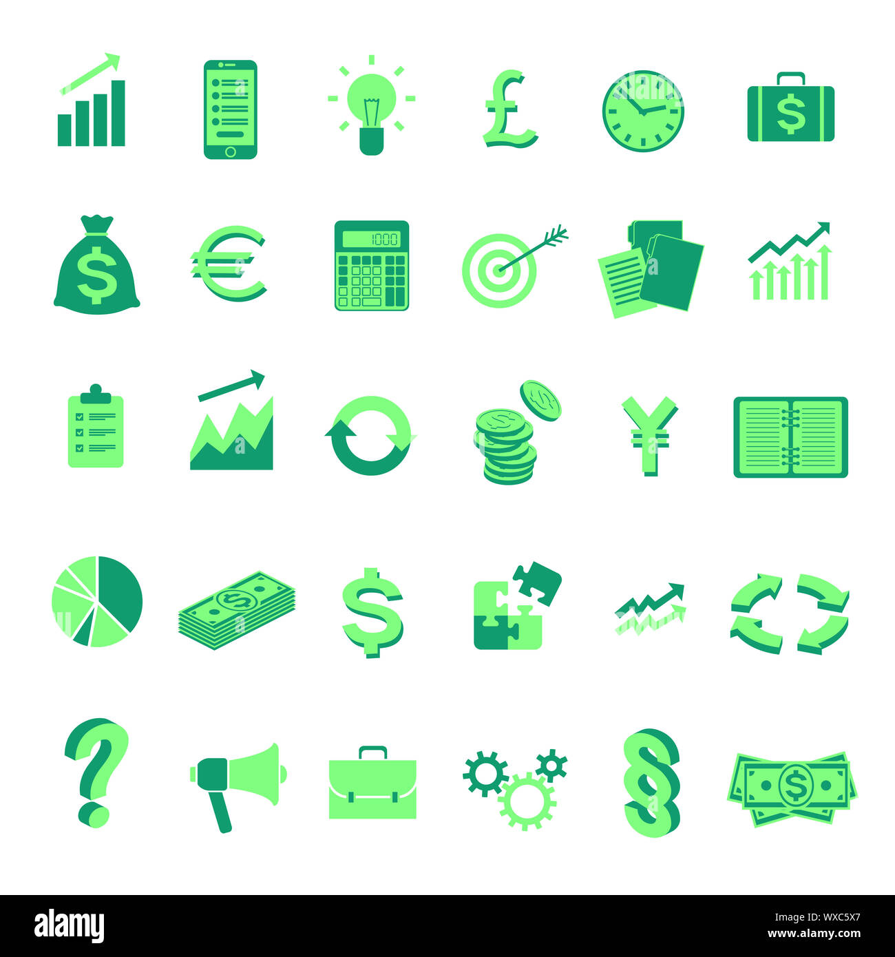 Set of vector business symbol icons. Isolated Stock Photo - Alamy