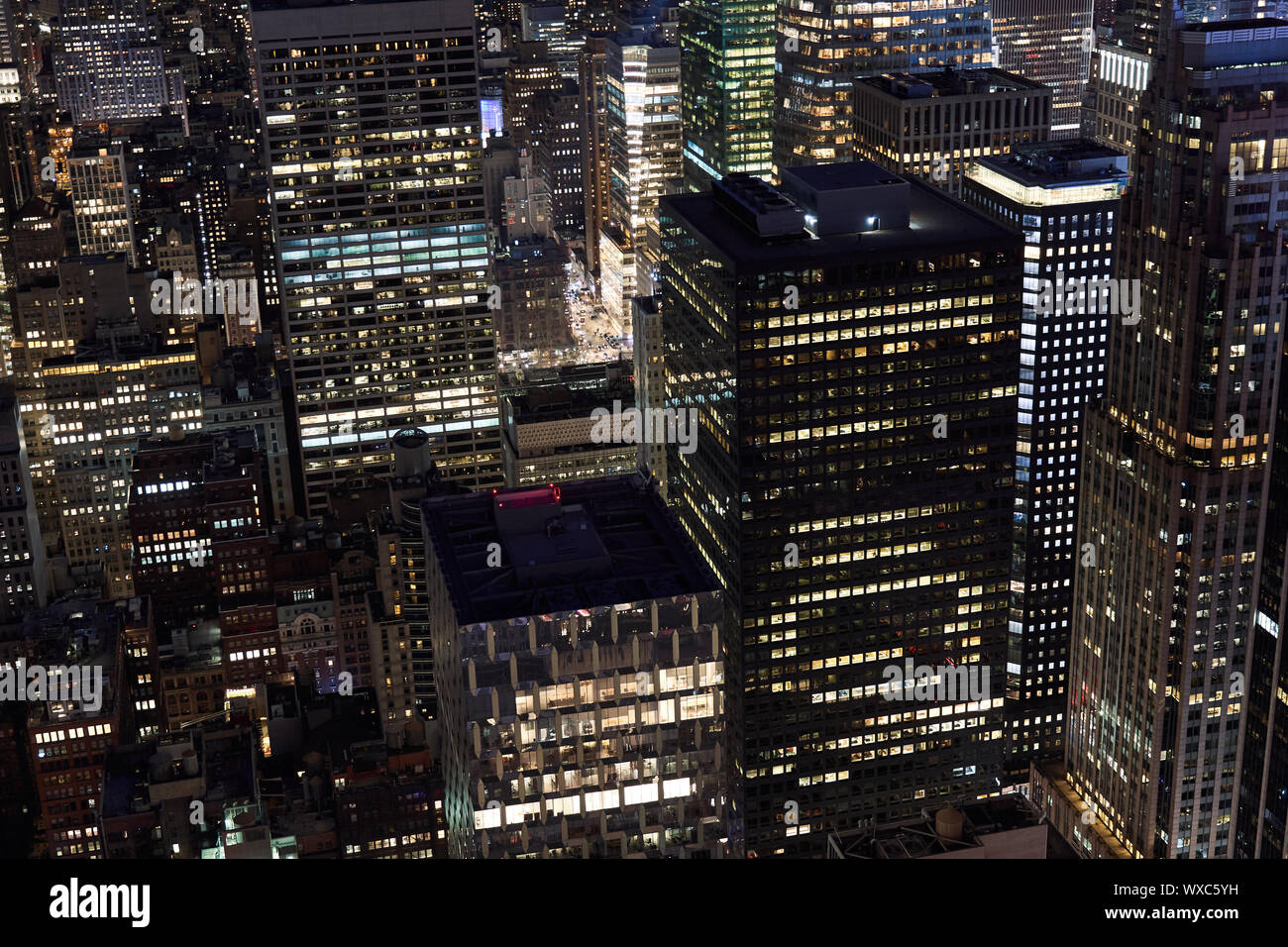Skyscrapers night closeup hi-res stock photography and images - Alamy