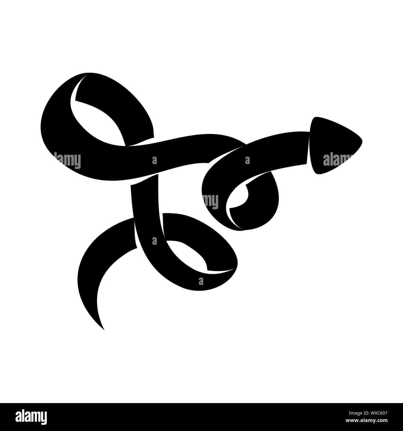 Guide Spiral Arrow Direction Vector Black Color Isolated Stock Vector ...