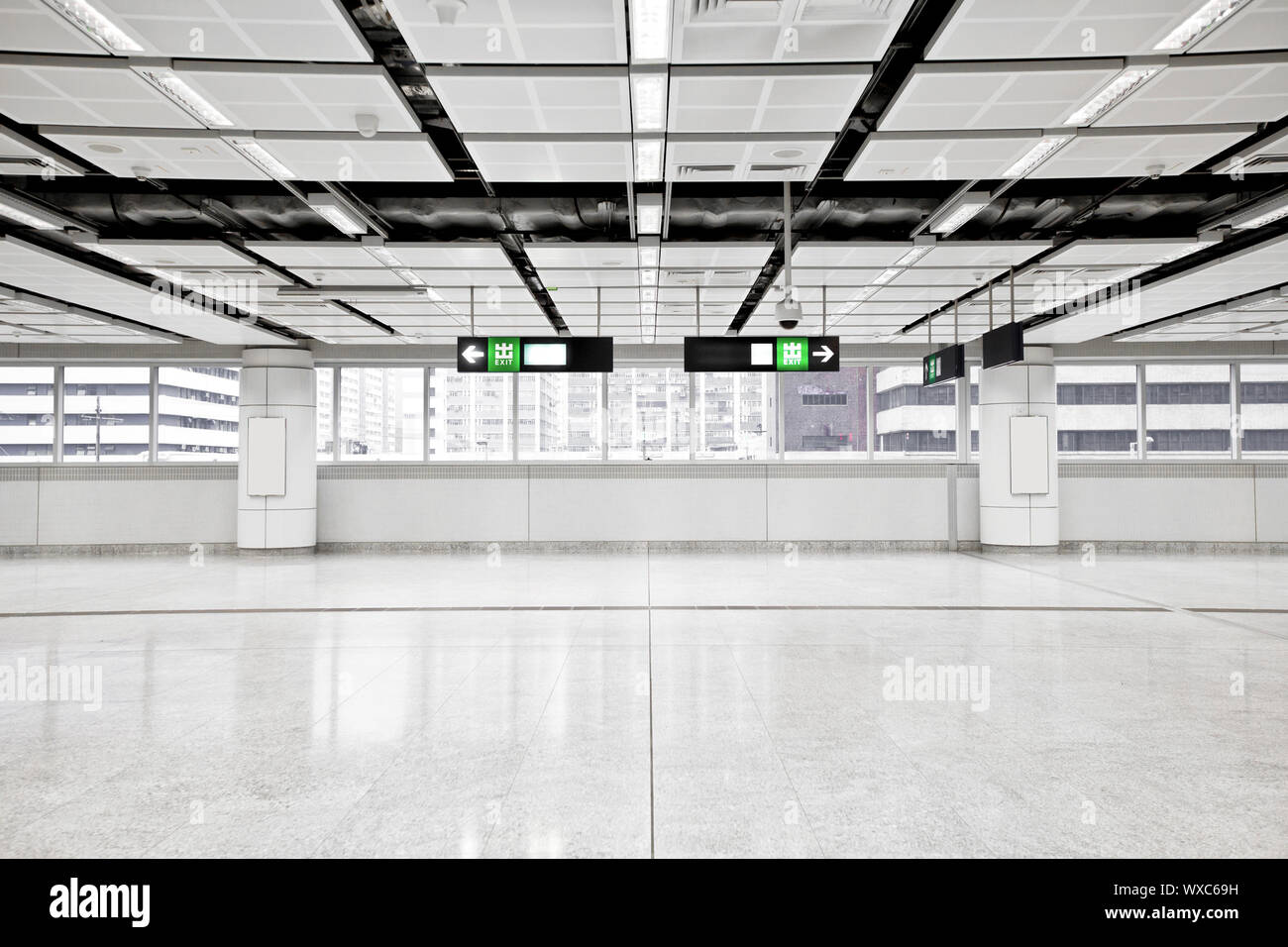 Wide angle view of modern metro station Stock Photo - Alamy