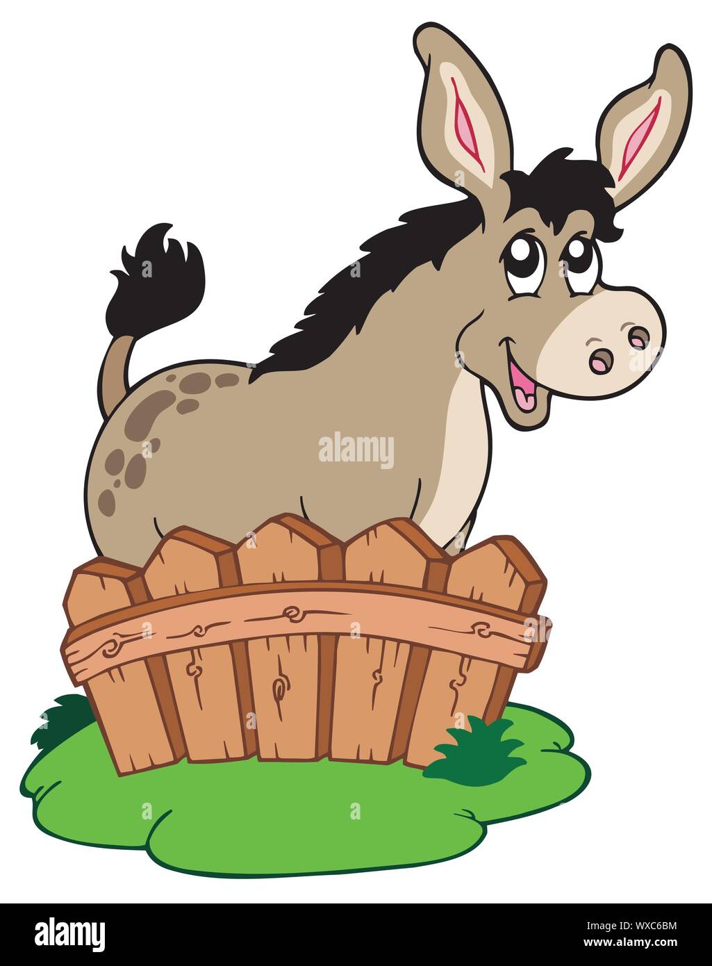 Cartoon donkey behind fence Stock Vector Image & Art - Alamy