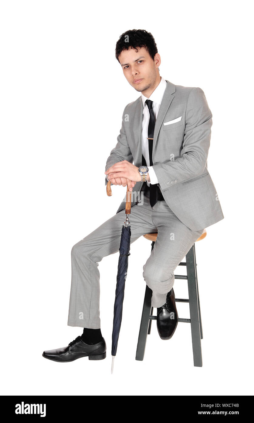 Man businessman sitting in Cut Out Stock Images & Pictures - Alamy