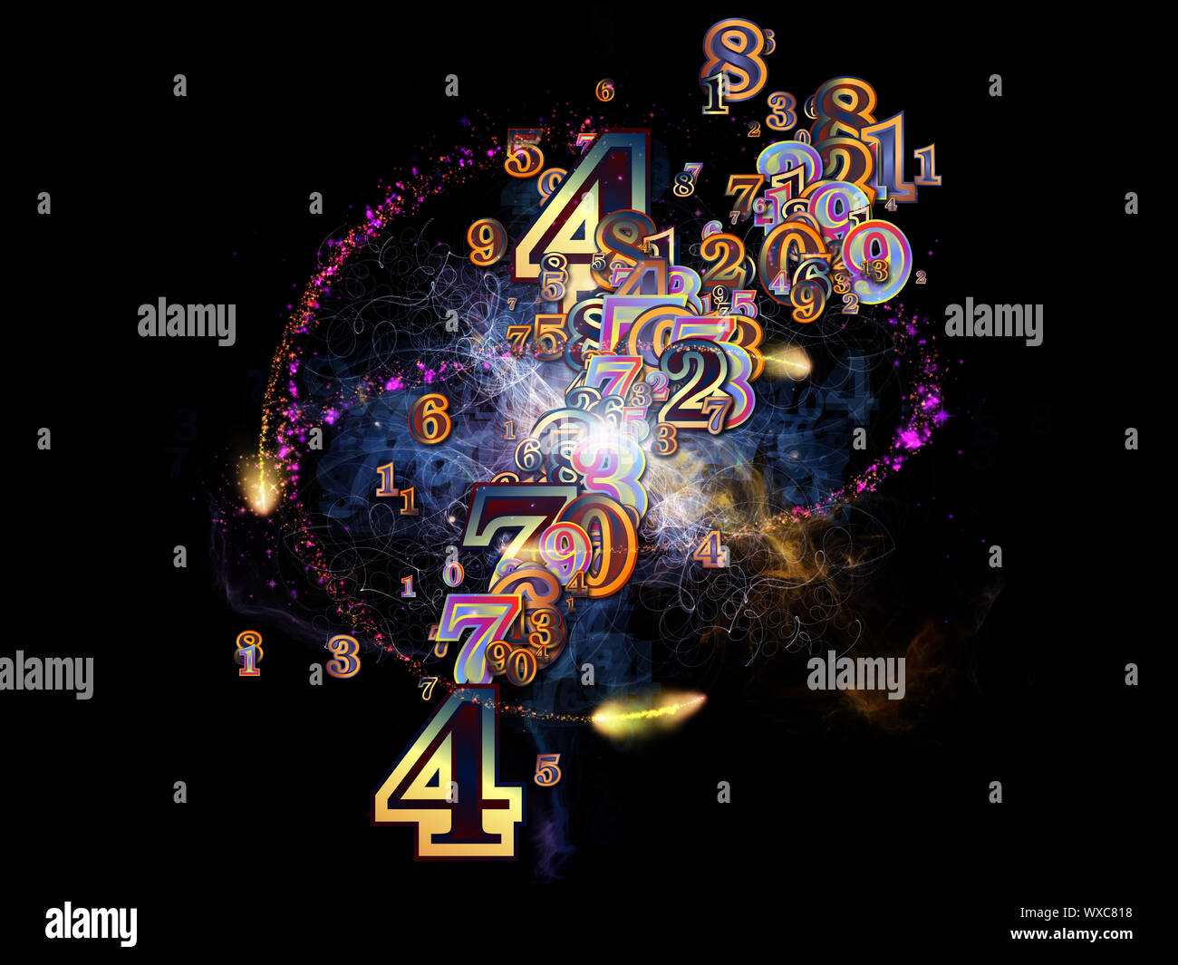 Digital Splash series. Background composition of numbers, gradients and ...