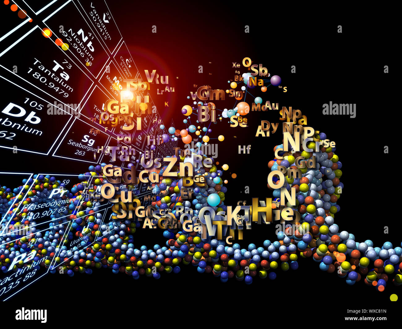 Chemical Splash series. Artistic abstraction composed of chemical icons ...