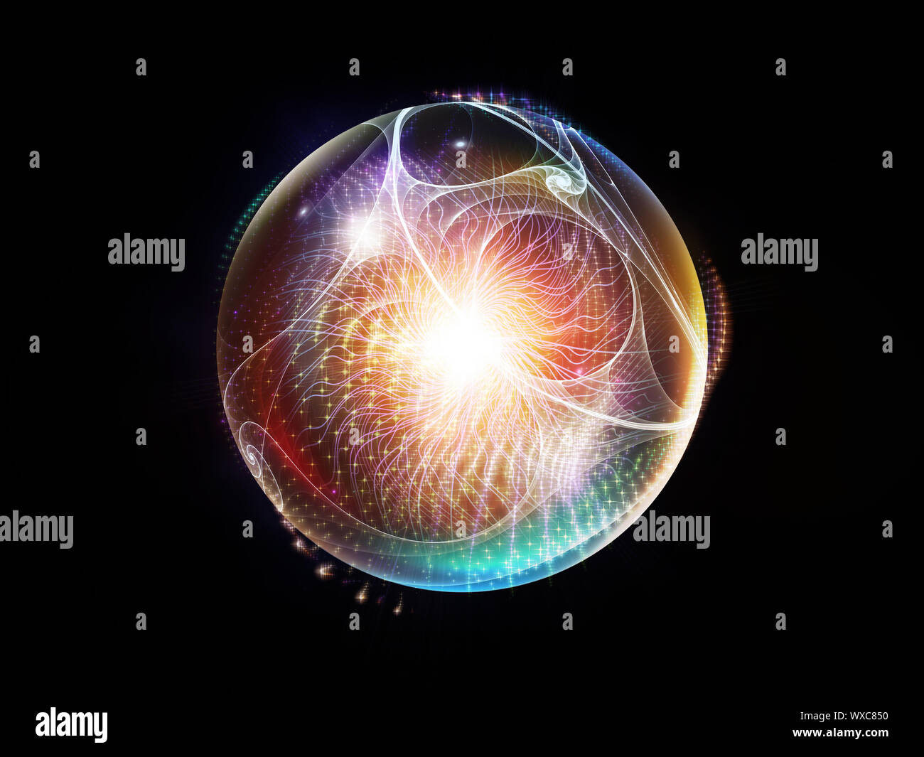 Fractal Sphere Series. Creative arrangement of spherical and circular ...