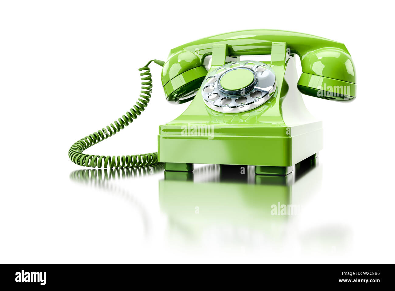 old green dial-up phone Stock Photo - Alamy
