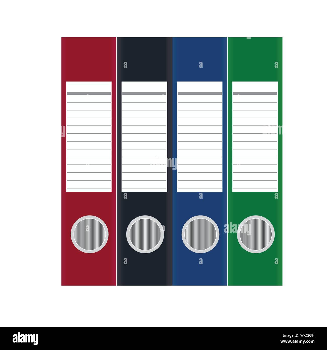 Various colorful files against white background Stock Vector Image ...