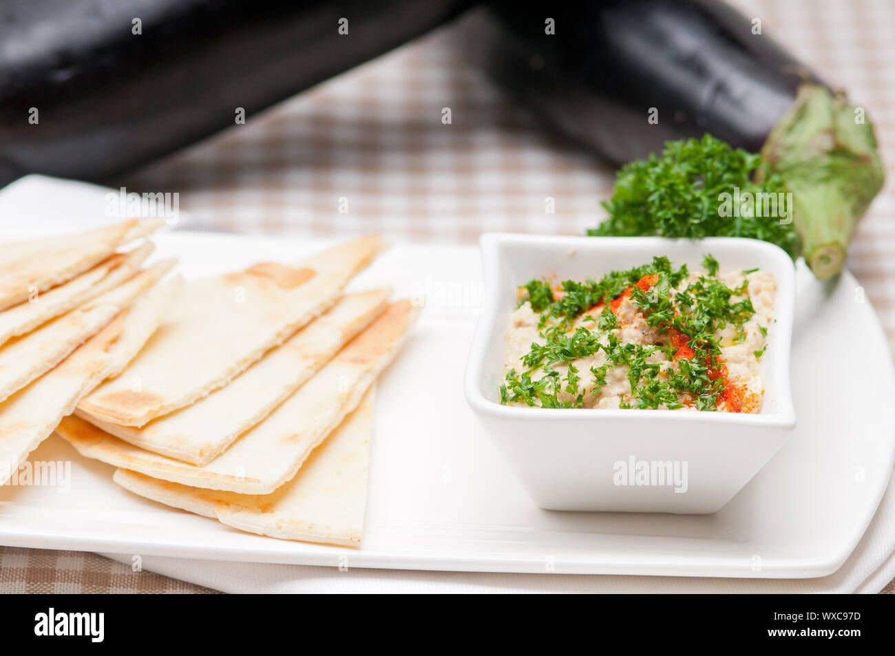 fresh traditional moutabal baba ghanoush eggplant dip Stock Photo - Alamy