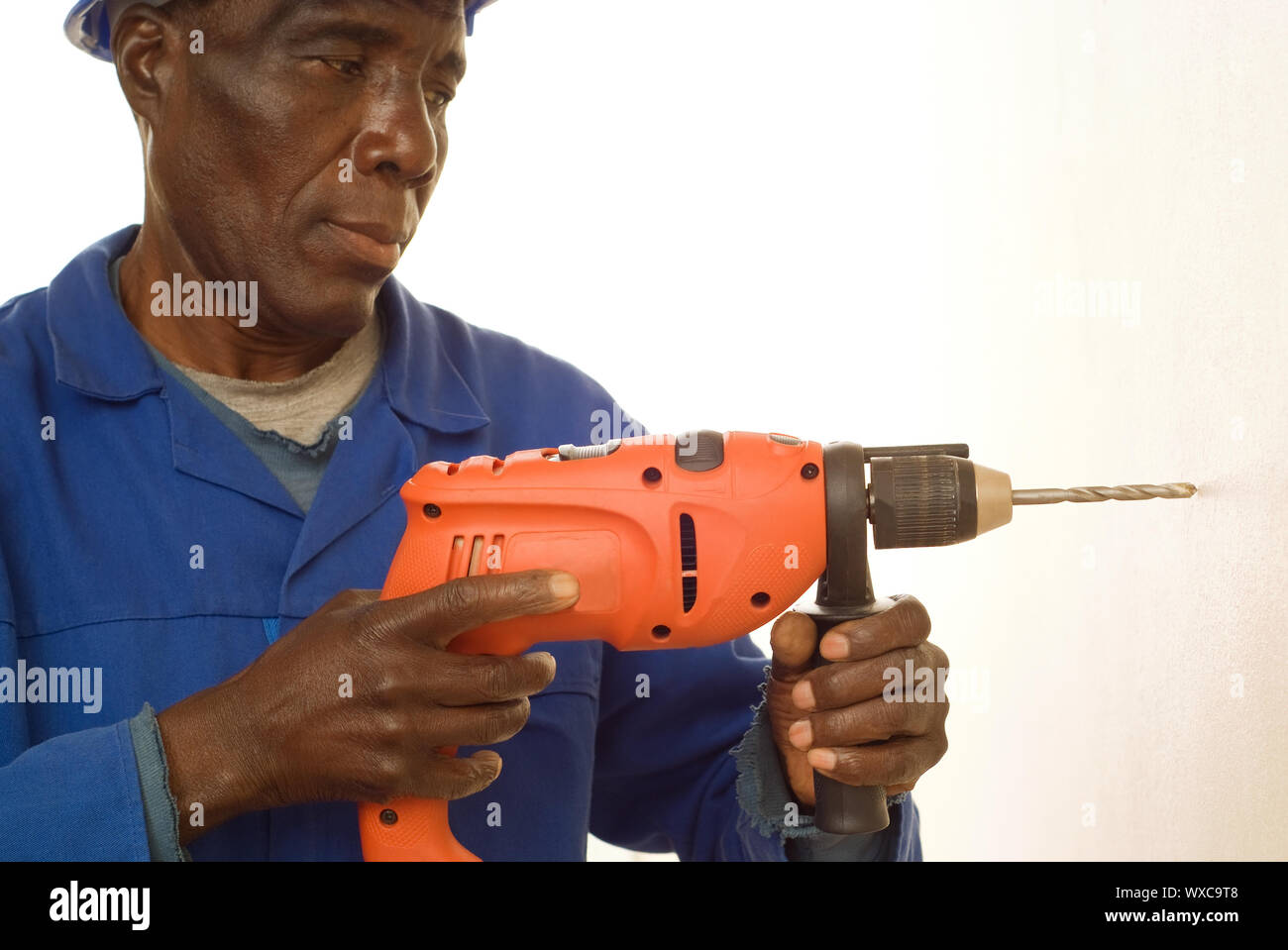 African American Construction Worker, Handyman, Carpenter, Drilling ...