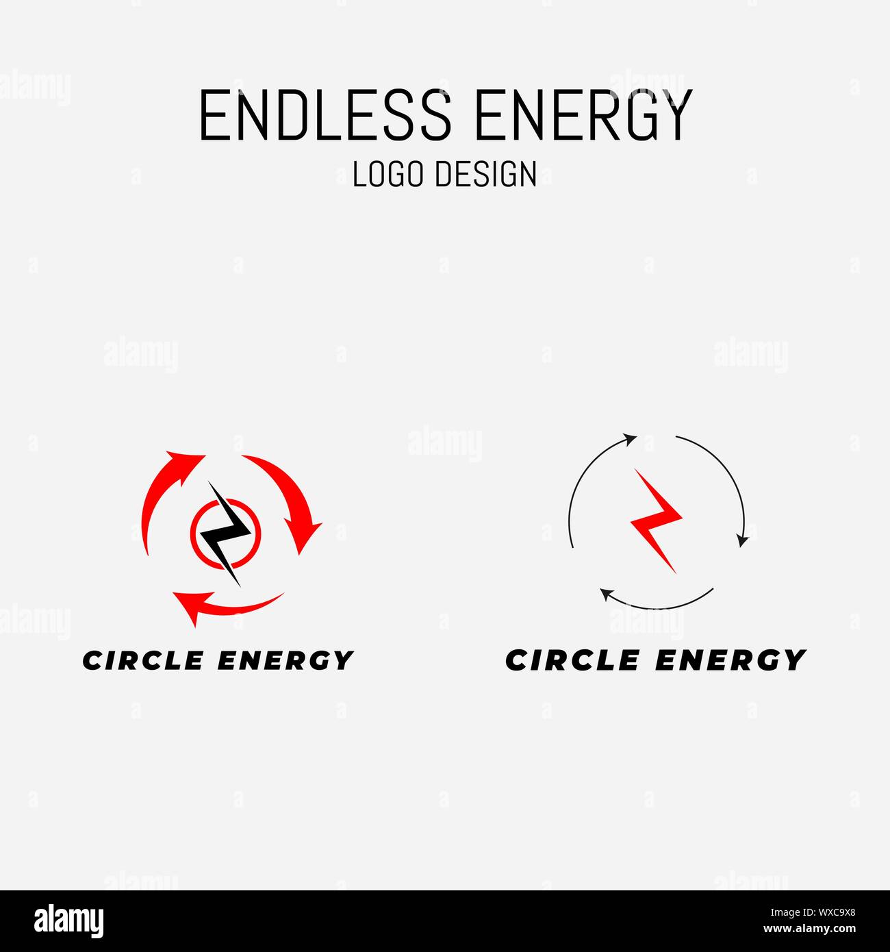 endless circle energy logo design vector conceptual, thunder iconic ...