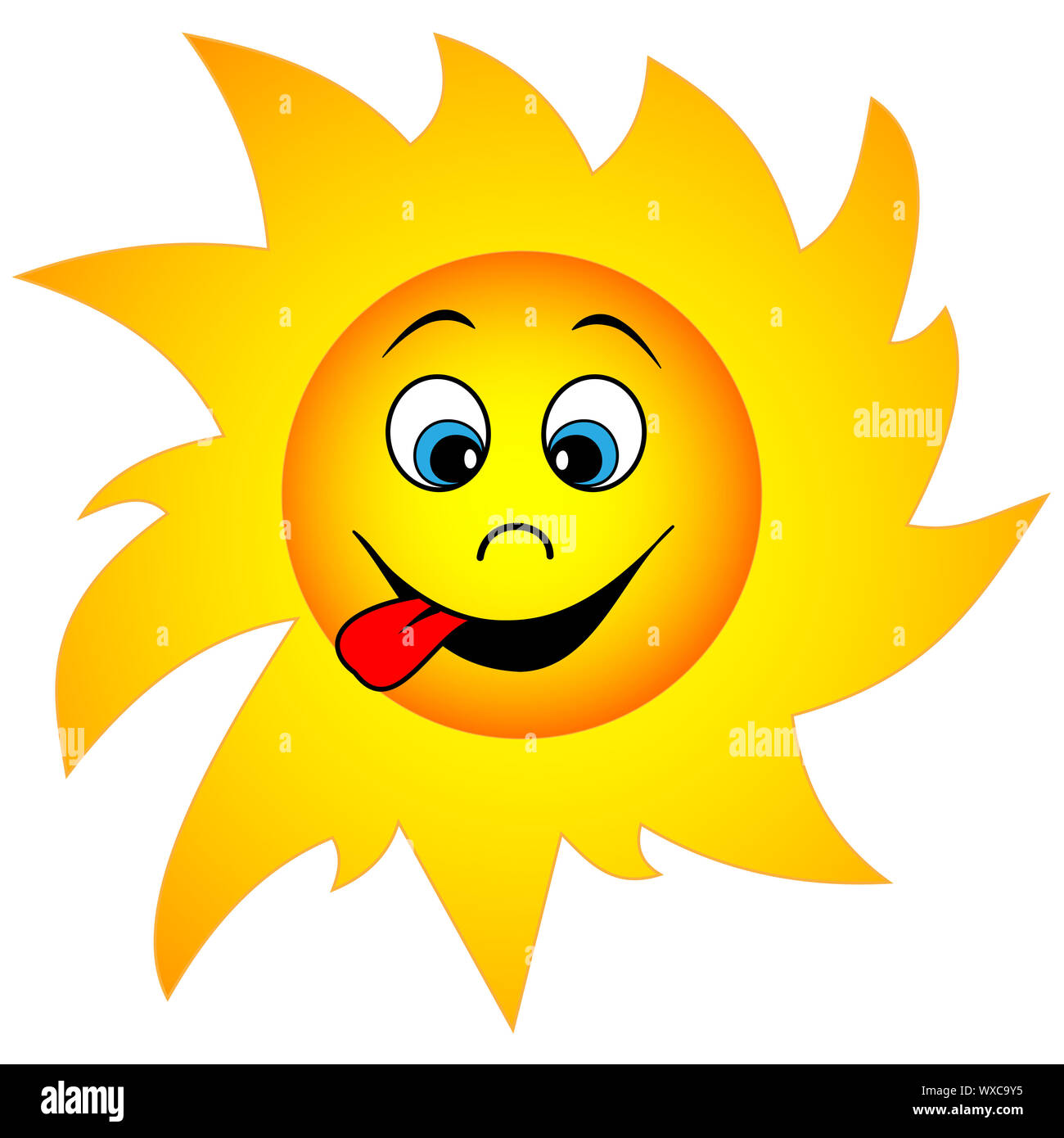 Funny cartoon sun Stock Photo - Alamy
