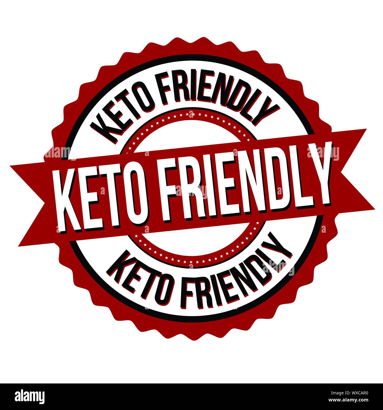 Keto friendly label or sticker on white background, vector illustration ...