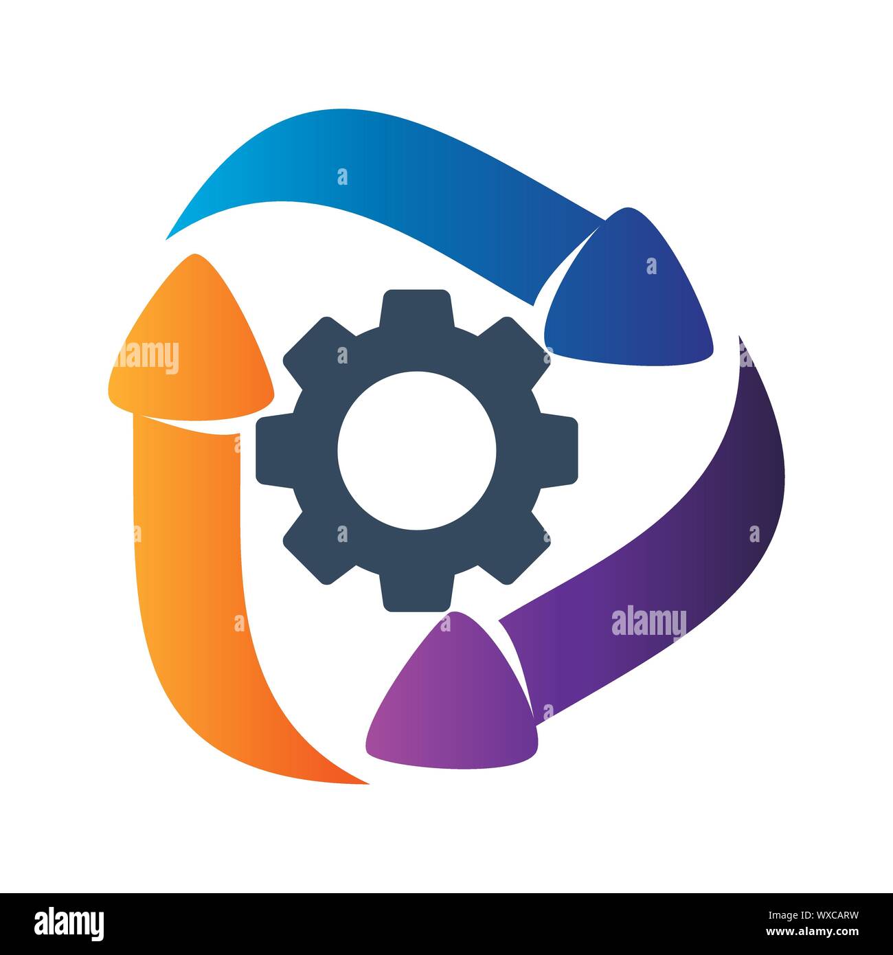 Triangle Gear Arrow Direction Vector color Isolated Stock Vector Image ...